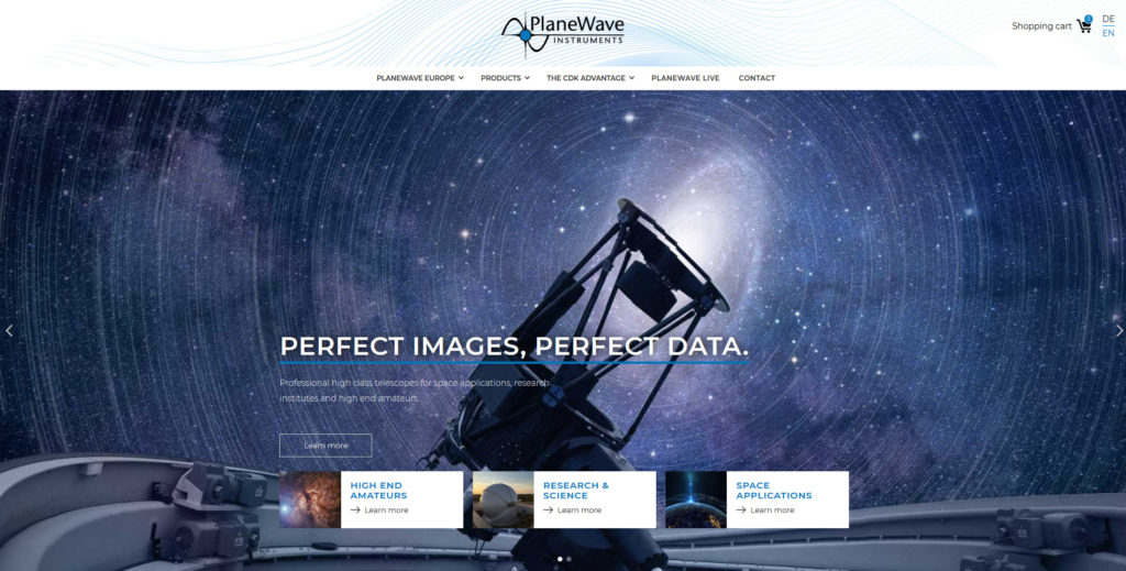 New PlaneWave Instruments website - Blog