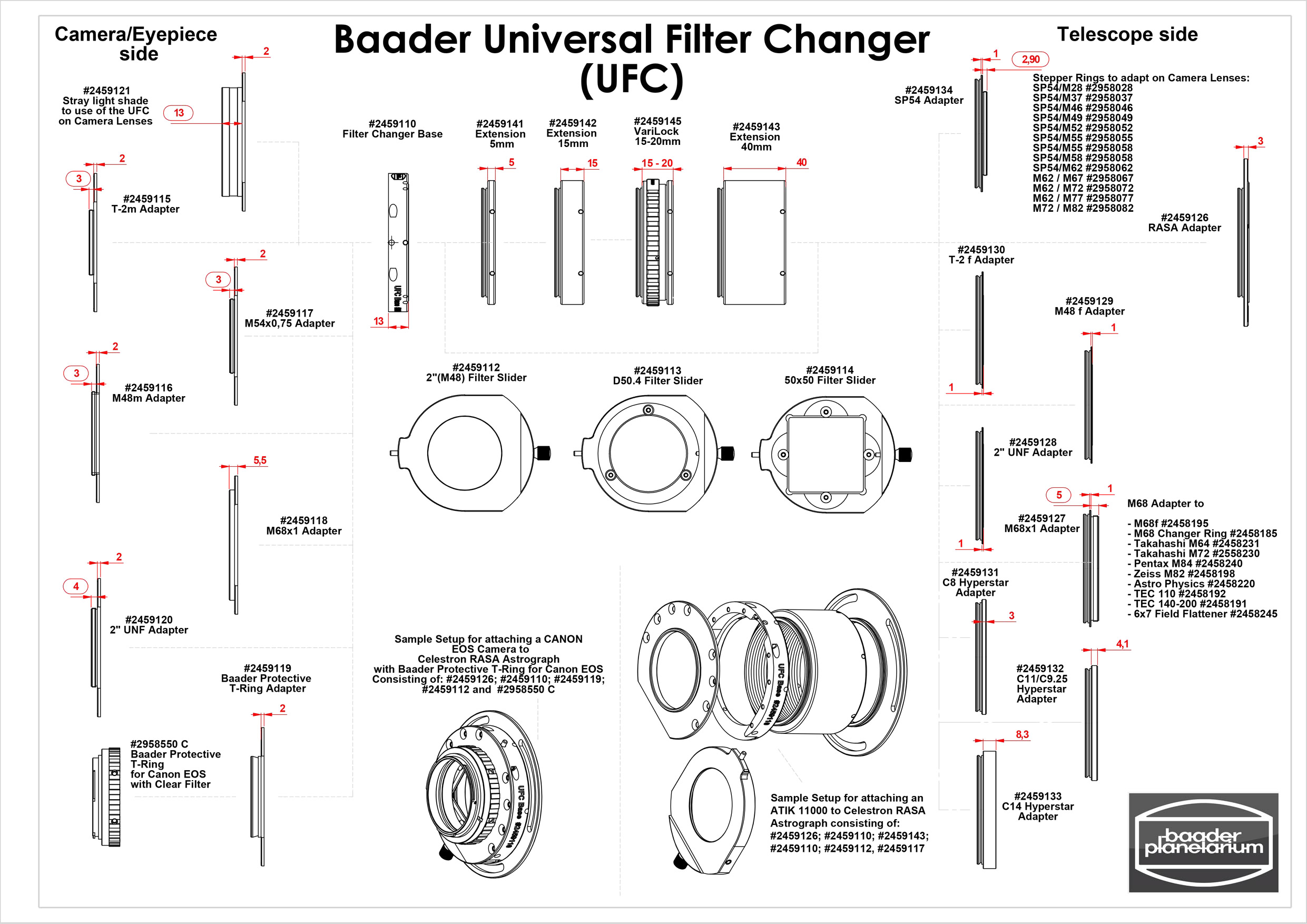 UFC Base (Filter Chamber) – Optical height: 13 mm - English