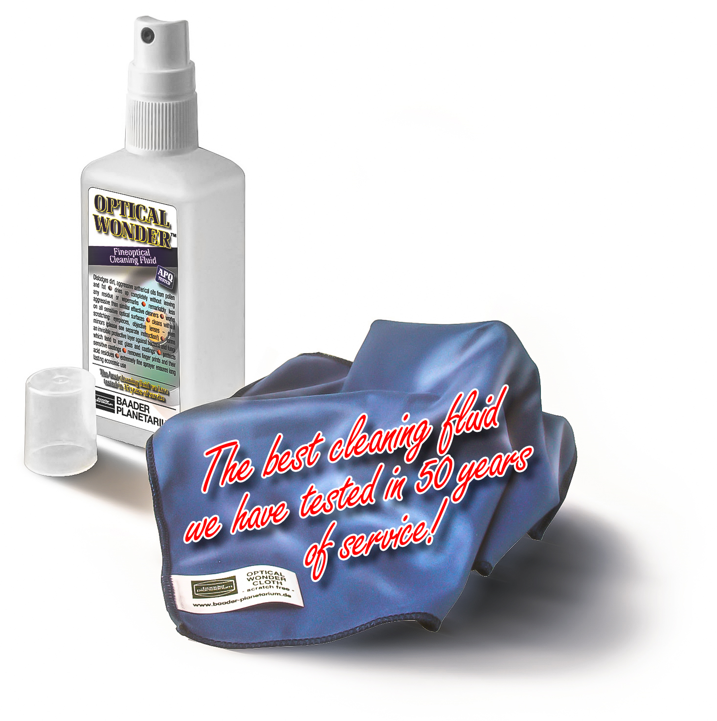 Optical Wonder™ Set (Cleaning Fluid and Cloth) - English