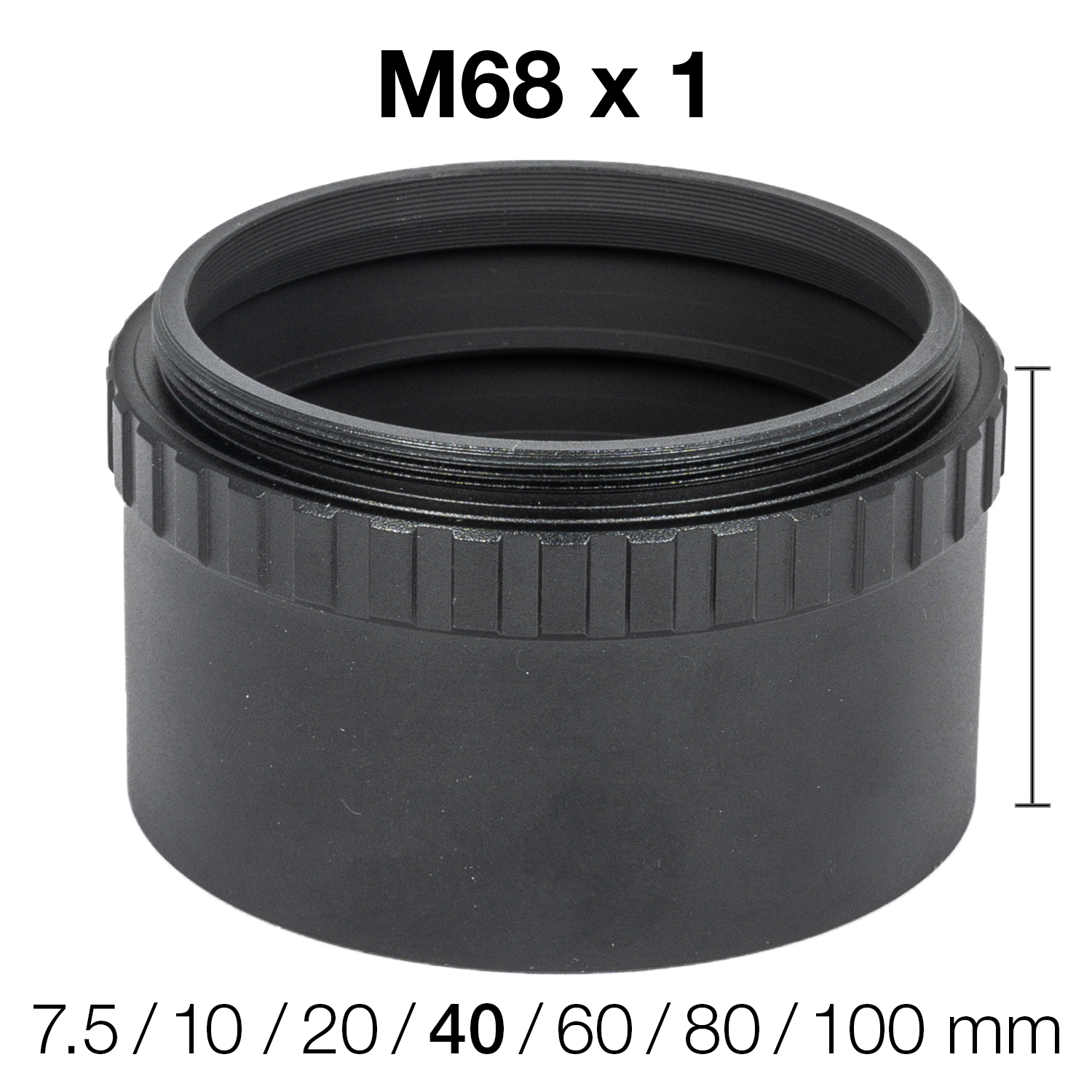 M68 Extension Tubes (7.5 / 10 / 20 / 40 / 60 / 80 / 100 mm) - English
