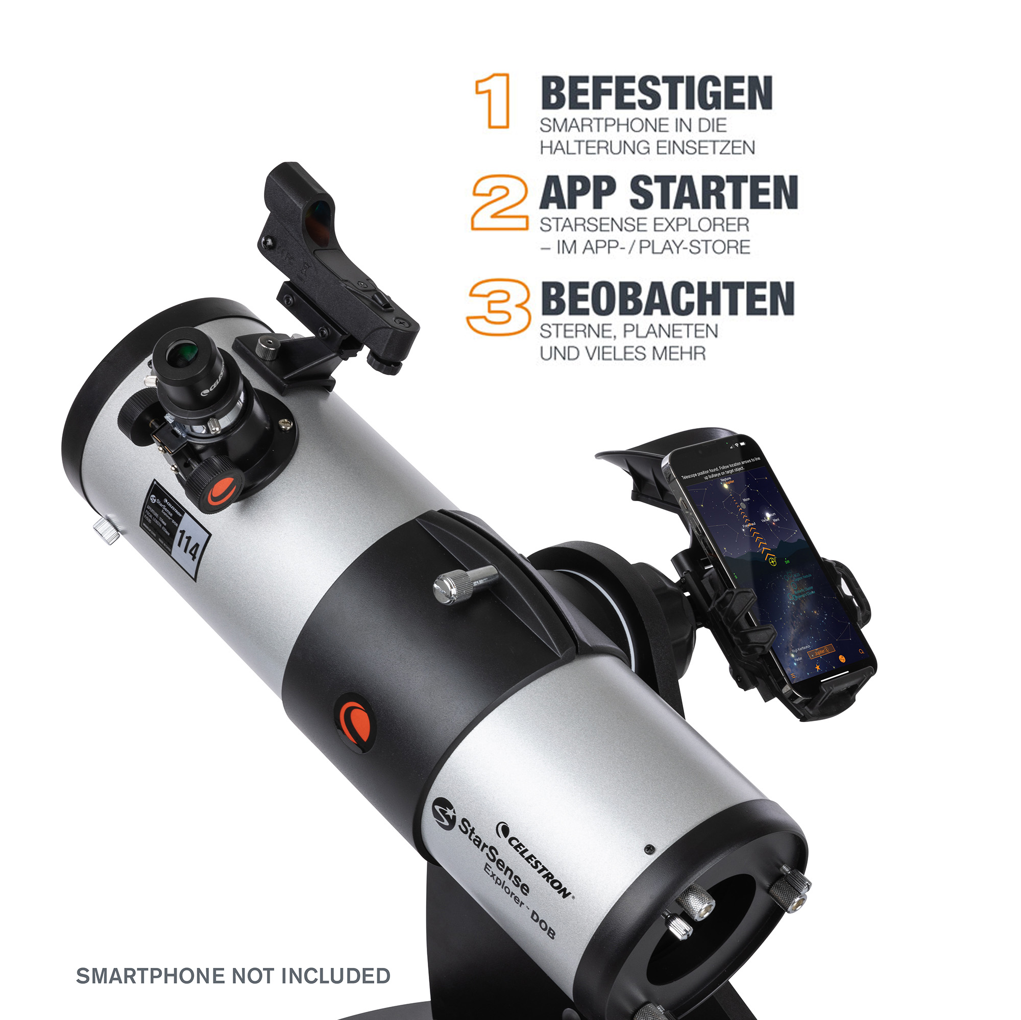Celestron StarSense Explorer 114mm Tabletop Dobson - Deutsch